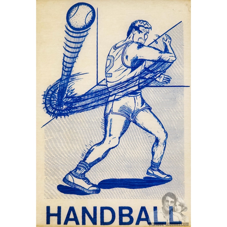Handball Vintage Iron on Heat Transfer - Etsy