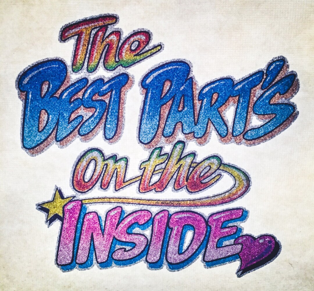 The Best Part's on the Inside Vintage Rainbow Glitter Iron on Heat ...