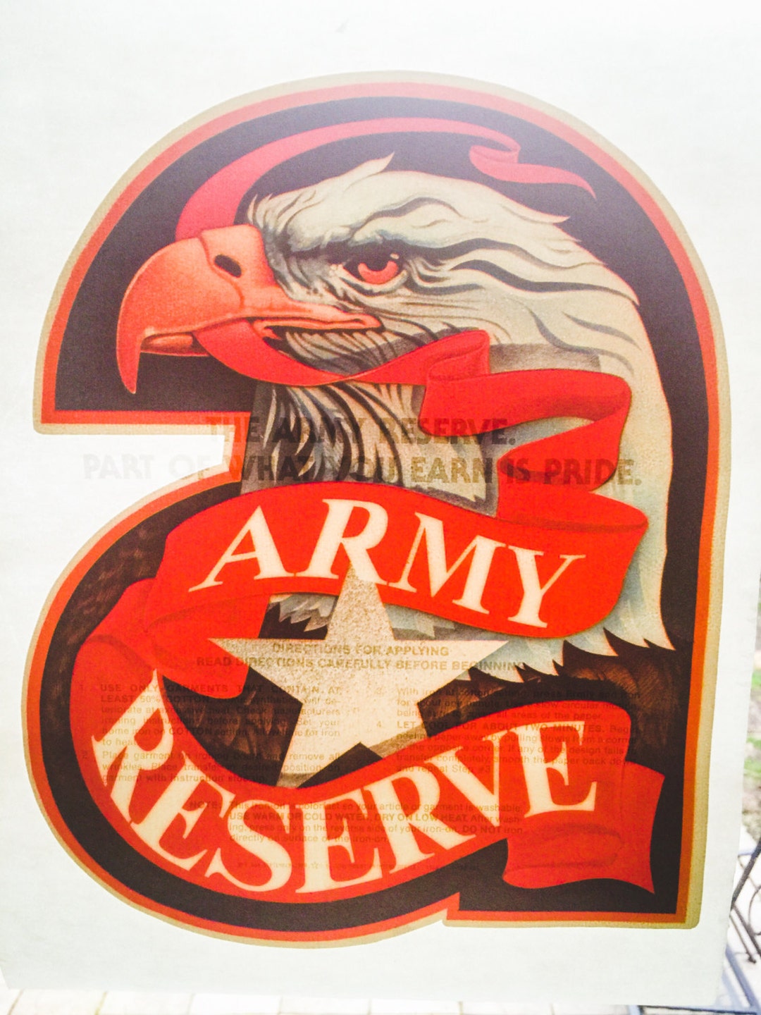 Army Reserve Vintage Iron on Heat Transfer - Etsy