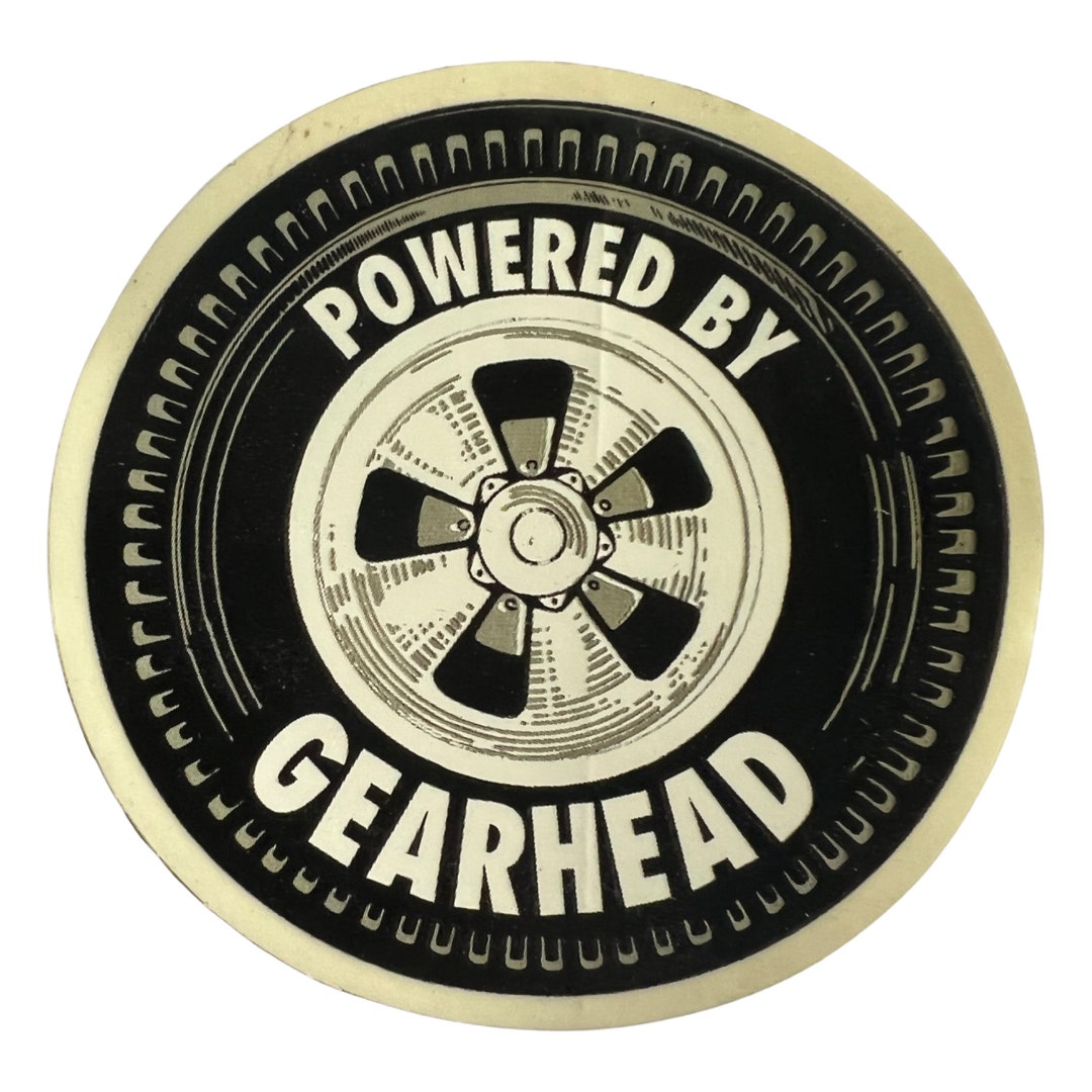 Powered by Gearhead Sticker - Etsy