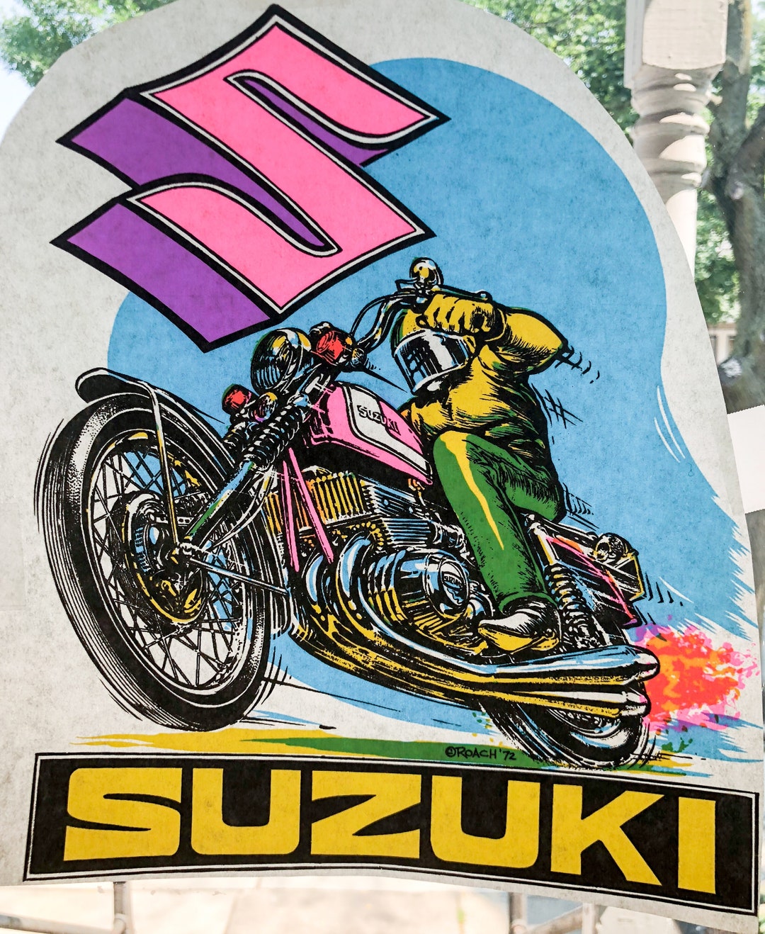 Suzuki Motorcycle Vintage 1972 Roach Incorporated Iron on Heat Transfer ...