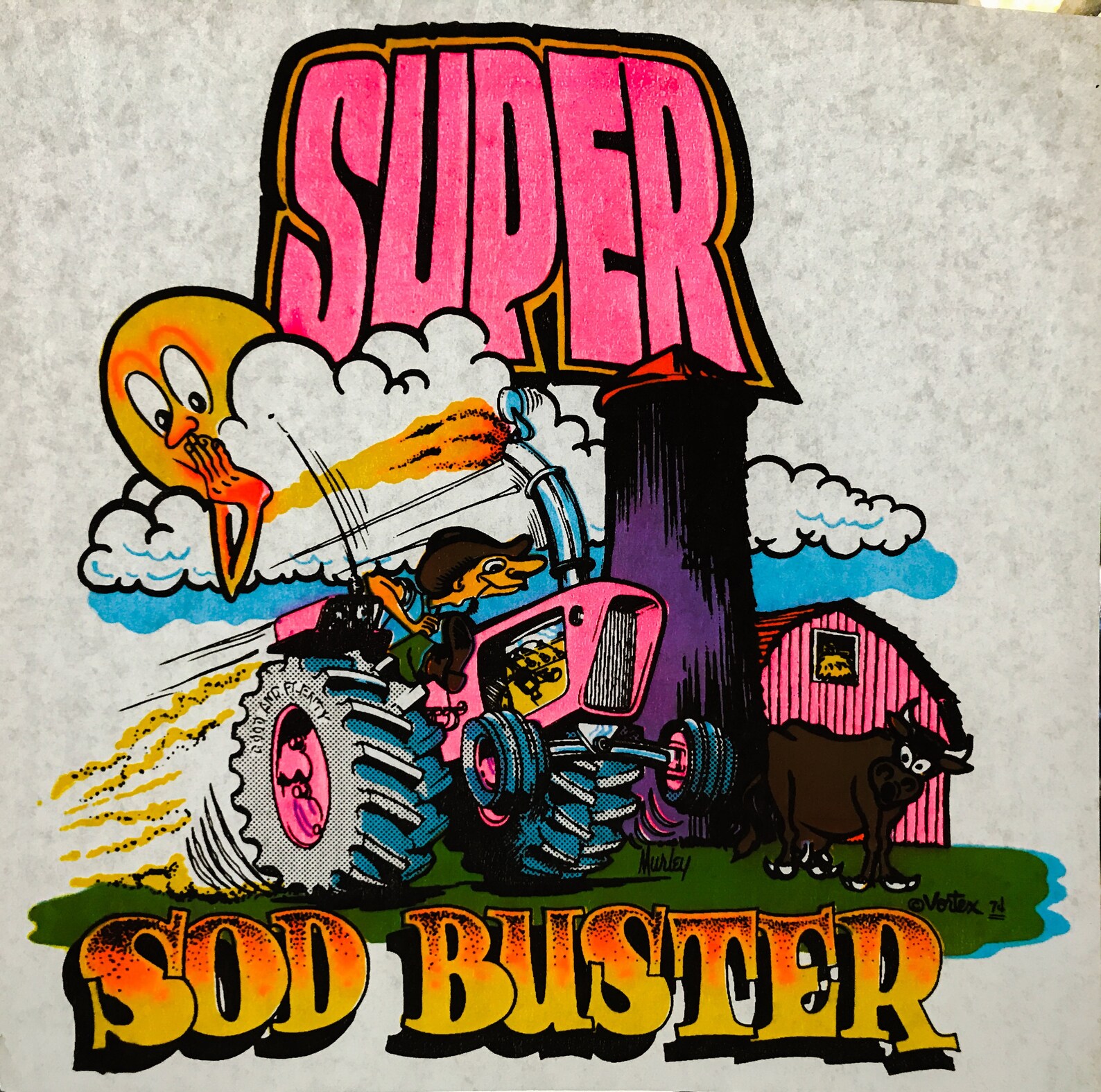 Super Sod Buster Farmer Vintage Iron on Heat Transfer - Etsy