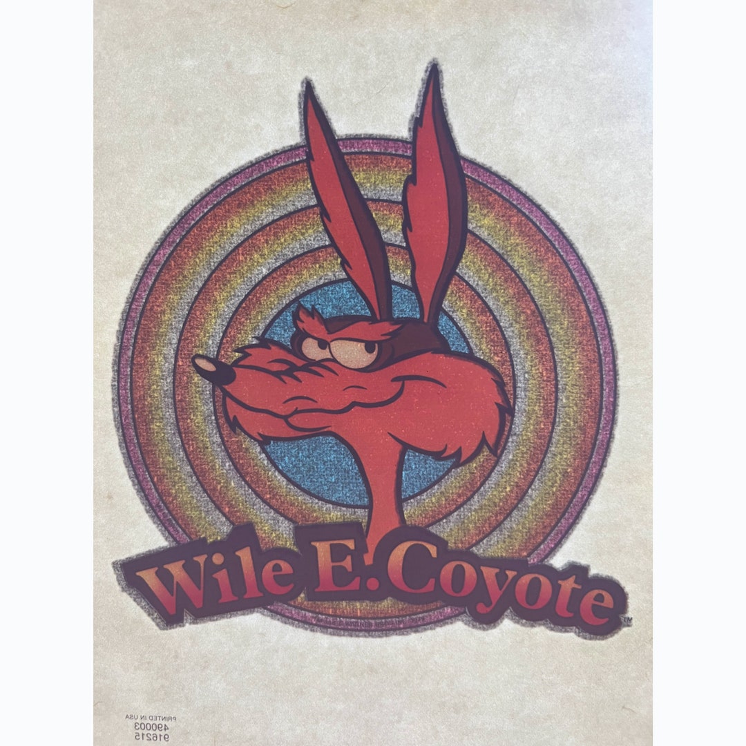 Wile E. Coyote Vintage Glitter Iron on Heat Transfer - Etsy