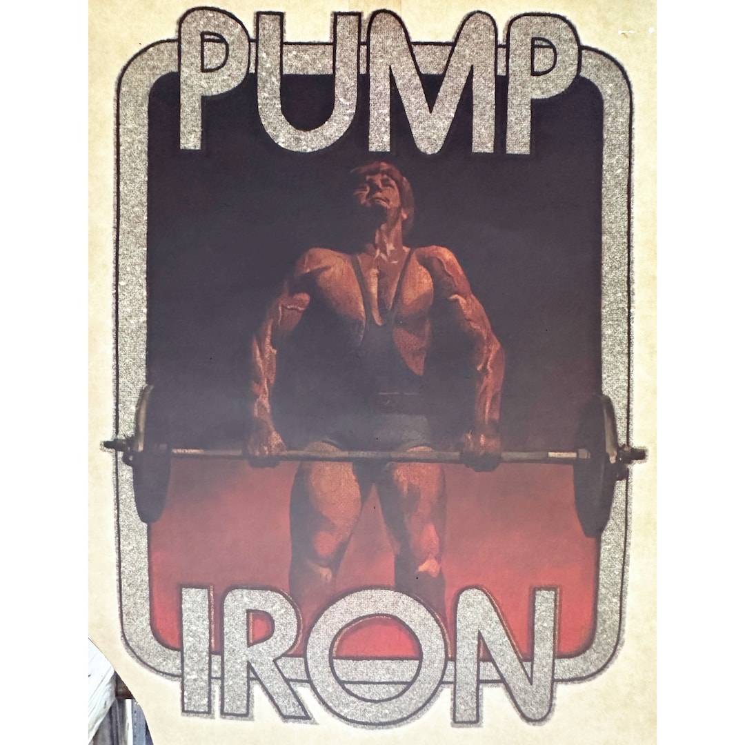 Pump Iron Vintage Glitter Iron on Heat Transfer - Etsy