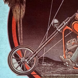 David Mann Couple Riding a Chopper 1975 Roach Vintage Iron on Heat ...