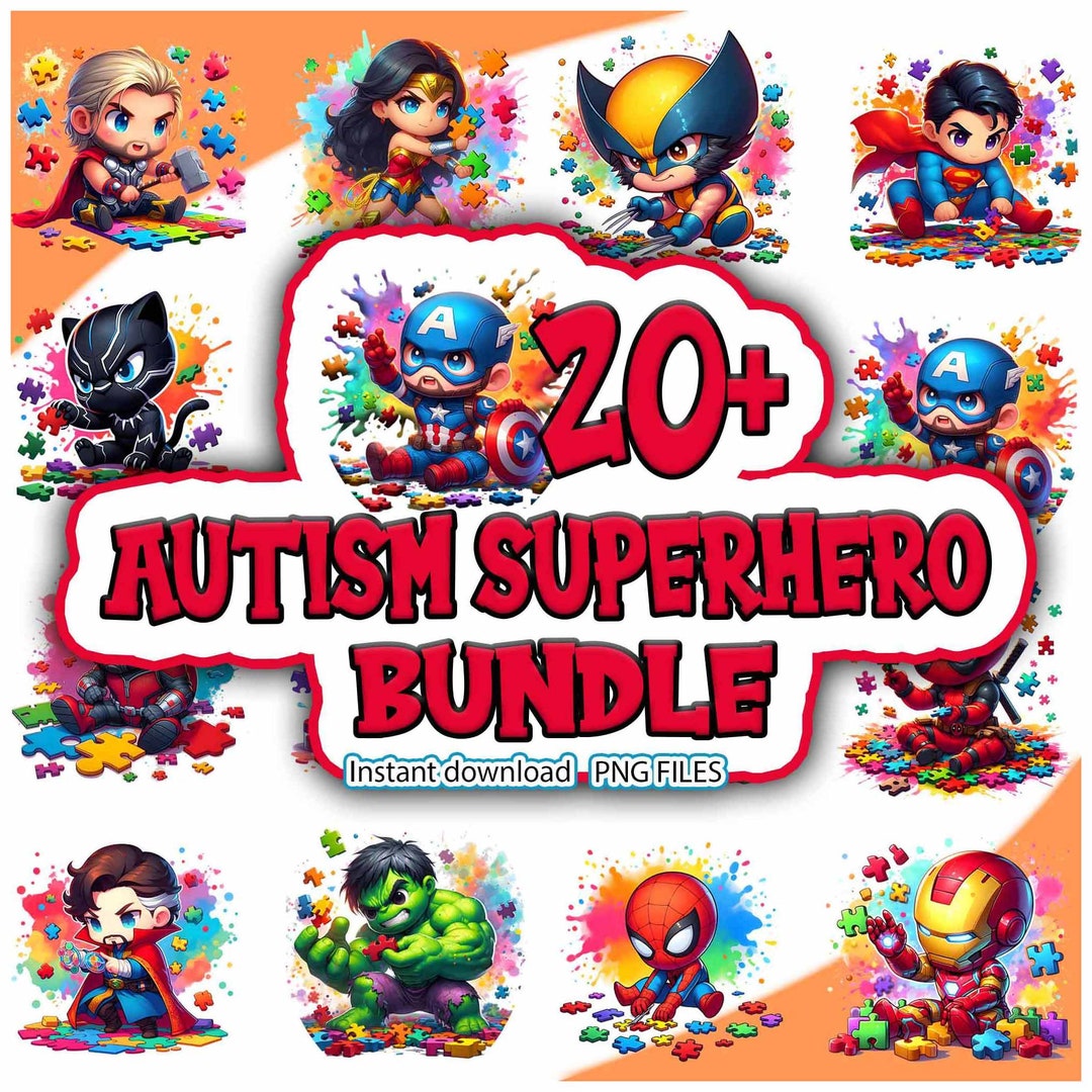 Super Heroes Autism Png, Super Squad Autism Png, Spiderman Autism ...