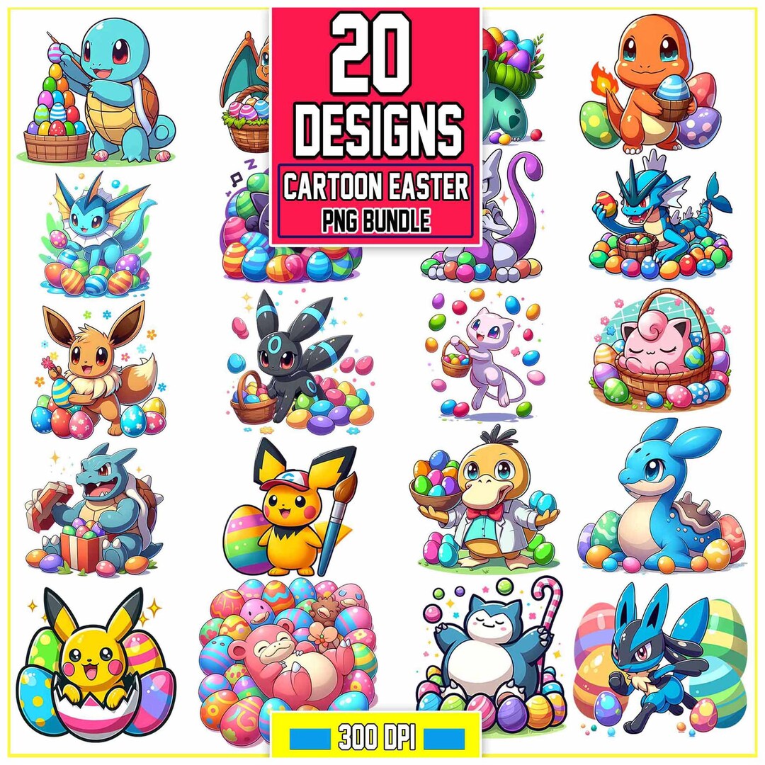Splash Pokemon Clipart PNG Clipart Bundle, Instant Download, Pocket ...