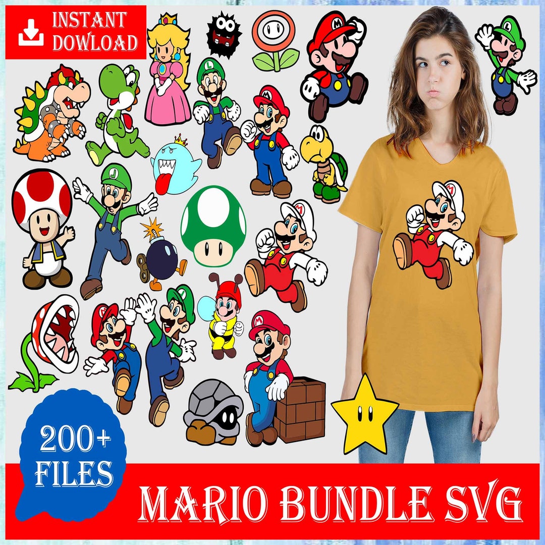 Super Mario SVG Bundle for Cricut and Sublimation, Mario Cut Files ...