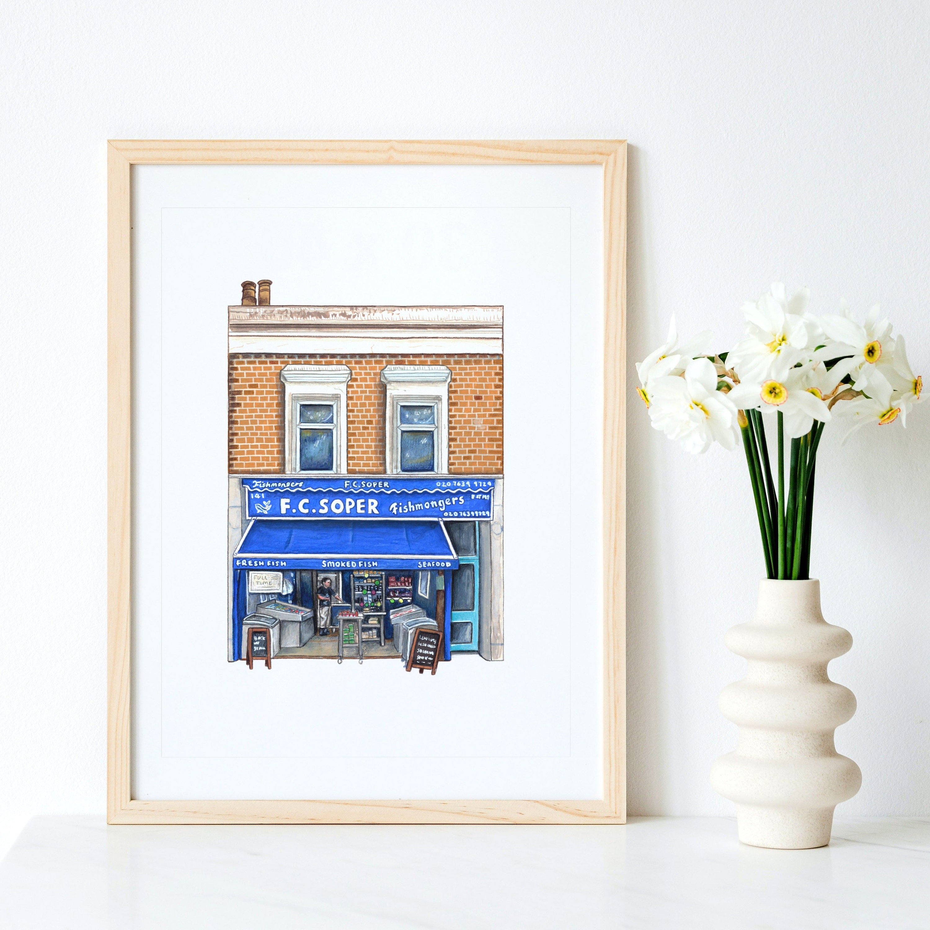 FC Soper Fishmonger Art Print, Nunhead, South London - Etsy
