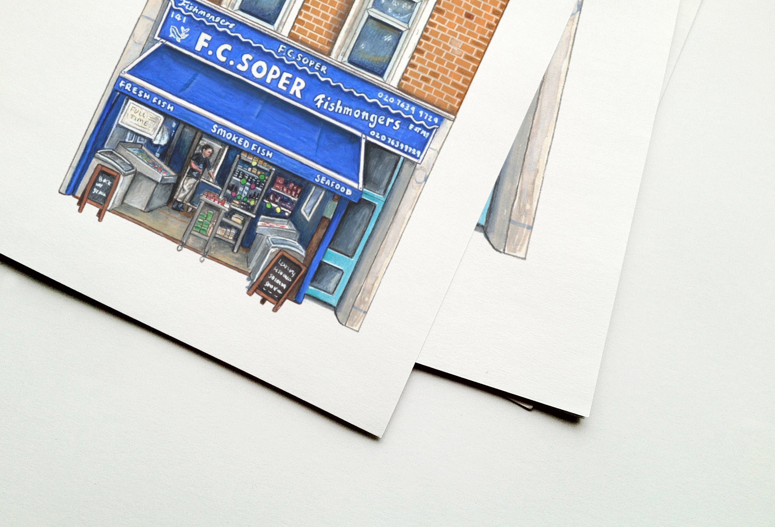 FC Soper Fishmonger Art Print, Nunhead, South London - Etsy