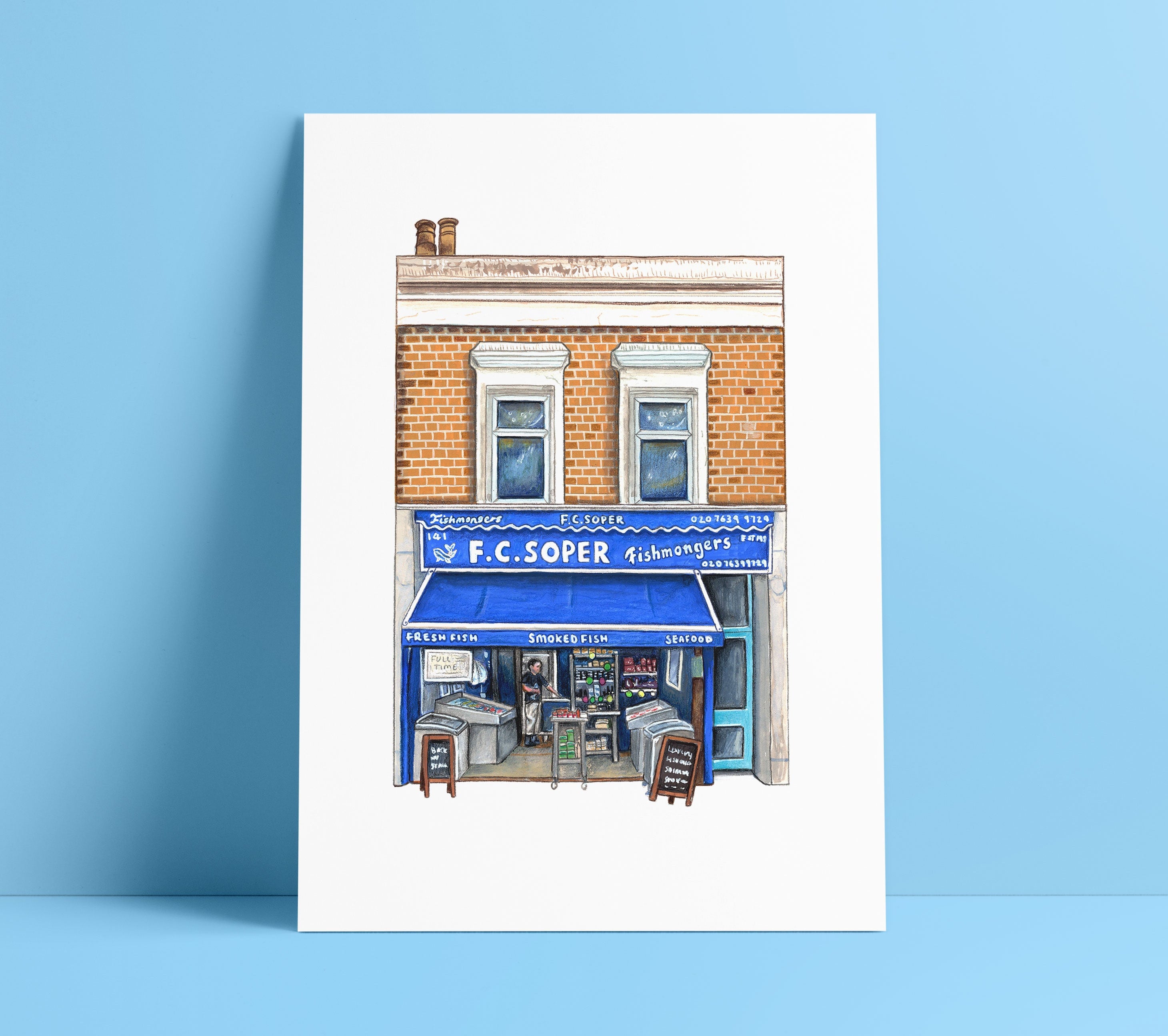 FC Soper Fishmonger Art Print, Nunhead, South London - Etsy