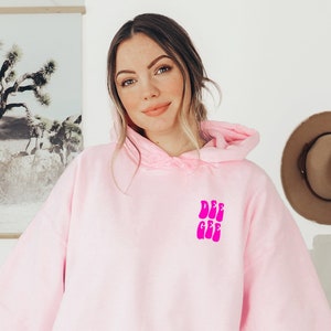Delta Gamma Retro Floral Hoodie - Dee Gee, Pink Hoodie, Front & Back ...