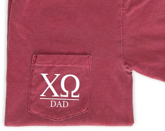 Alpha Chi Omega Dad T-shirt Crimson | Etsy