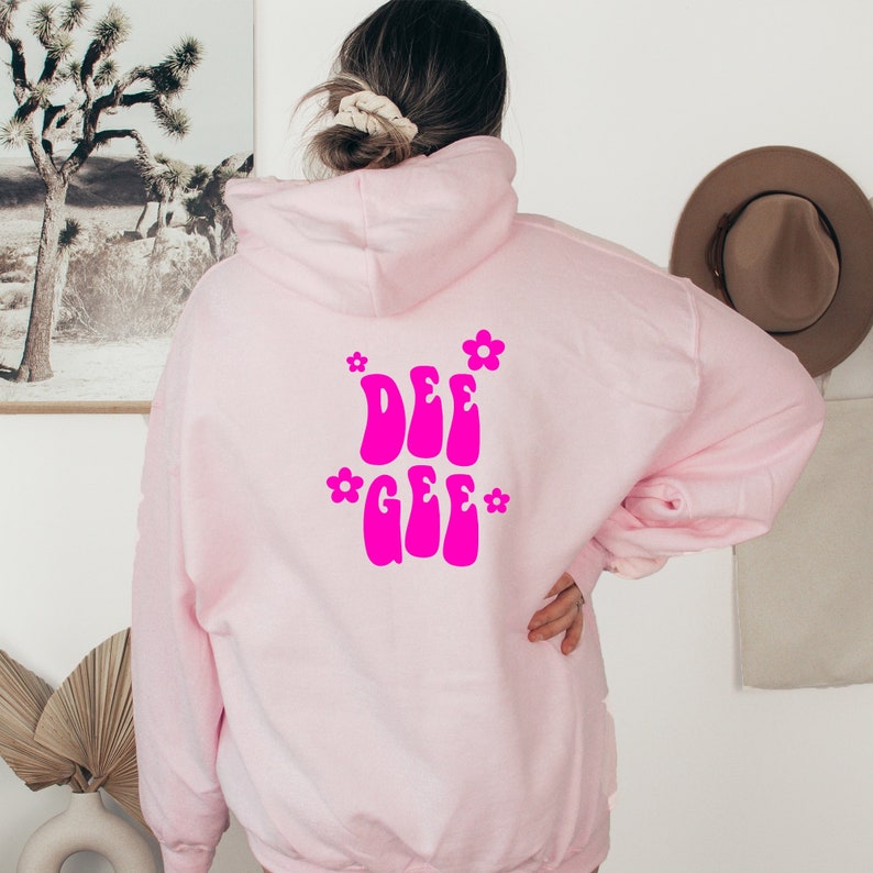 Delta Gamma Retro Floral Hoodie Dee Gee Pink Hoodie Front - Etsy