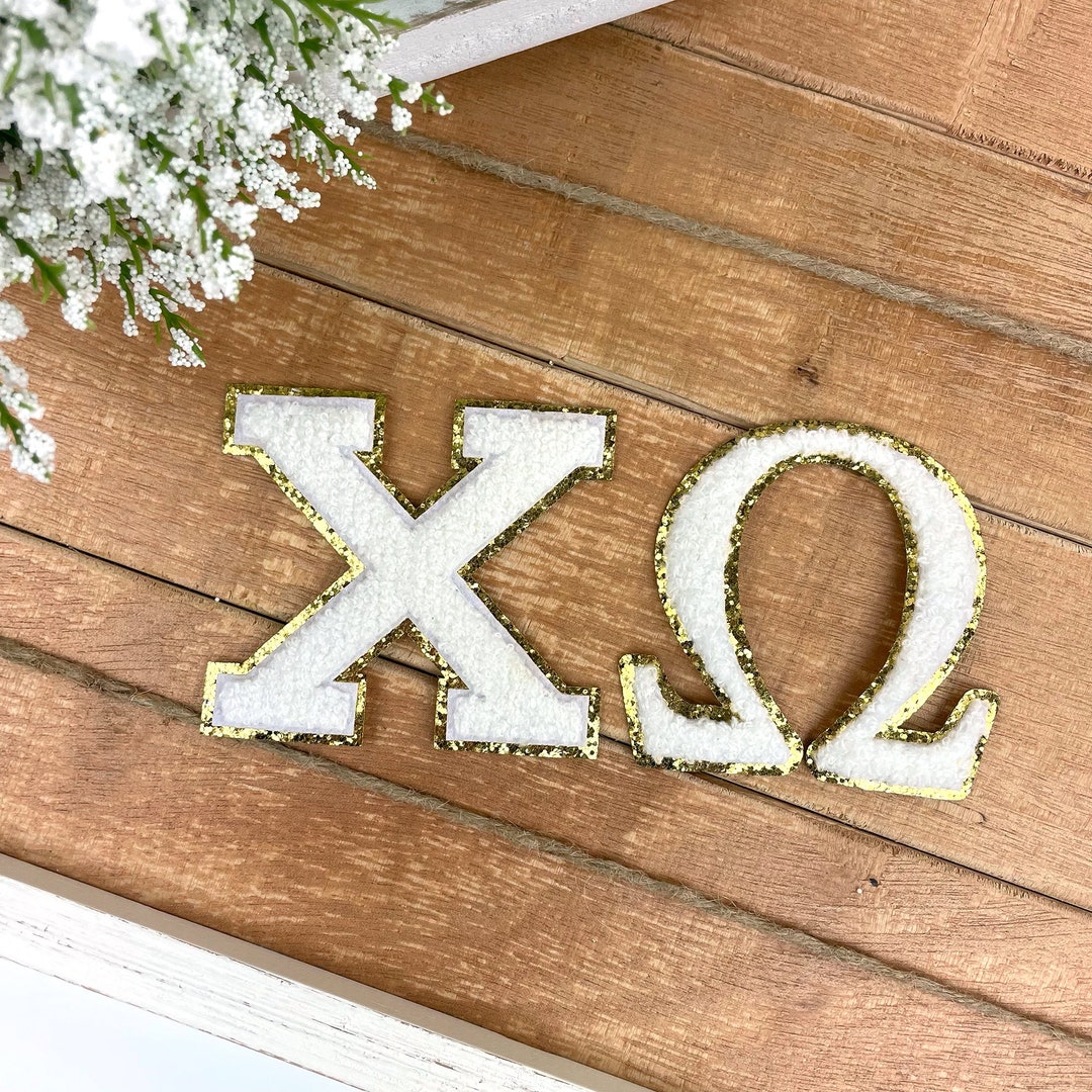 Chi Omega Iron-on Varsity Greek Letter Patch Set, Chenille Patches ...