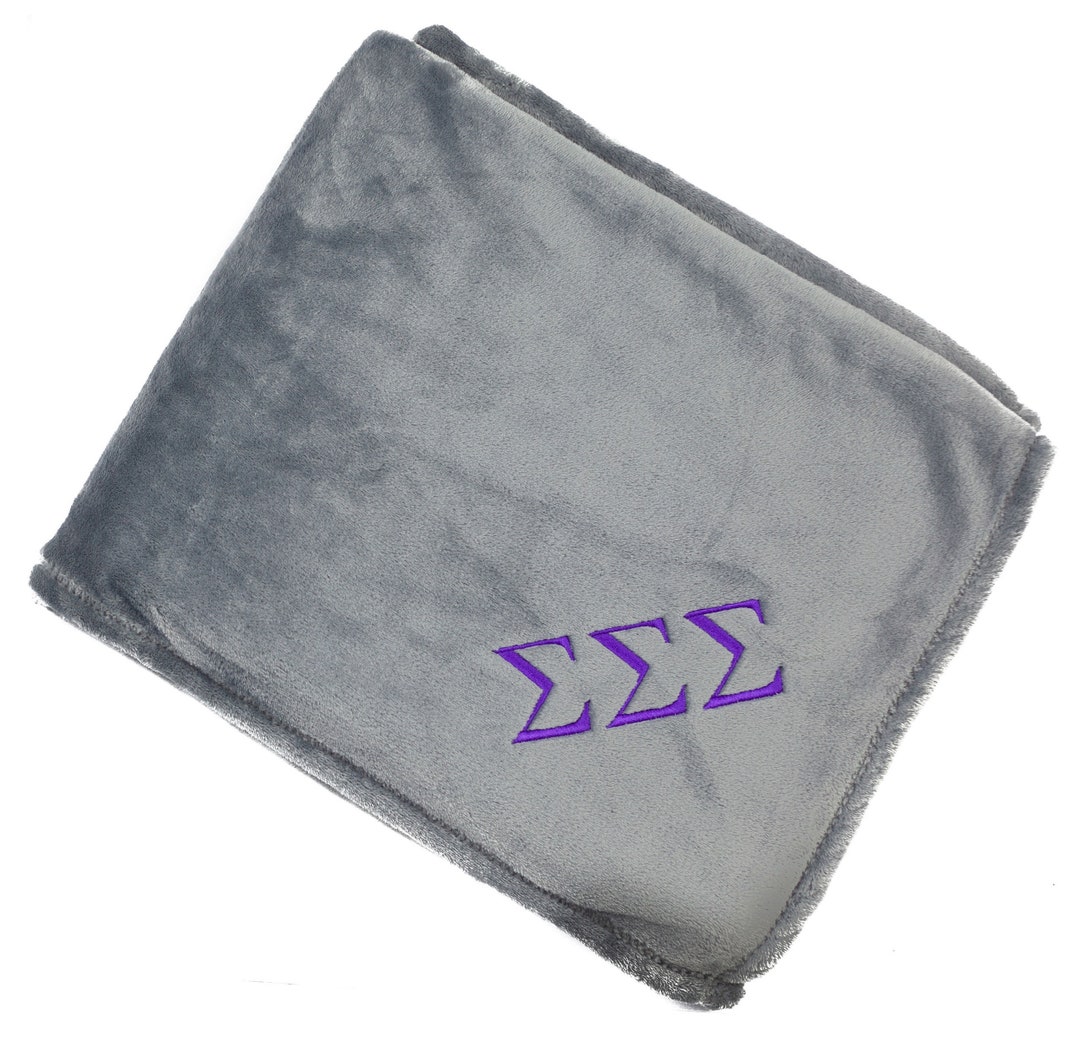 Sigma Sigma Sigma Plush Throw Blanket - Grey/purple - Etsy