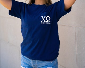 Alpha Omicron Pi Block Letters T-shirt Crimson - Etsy