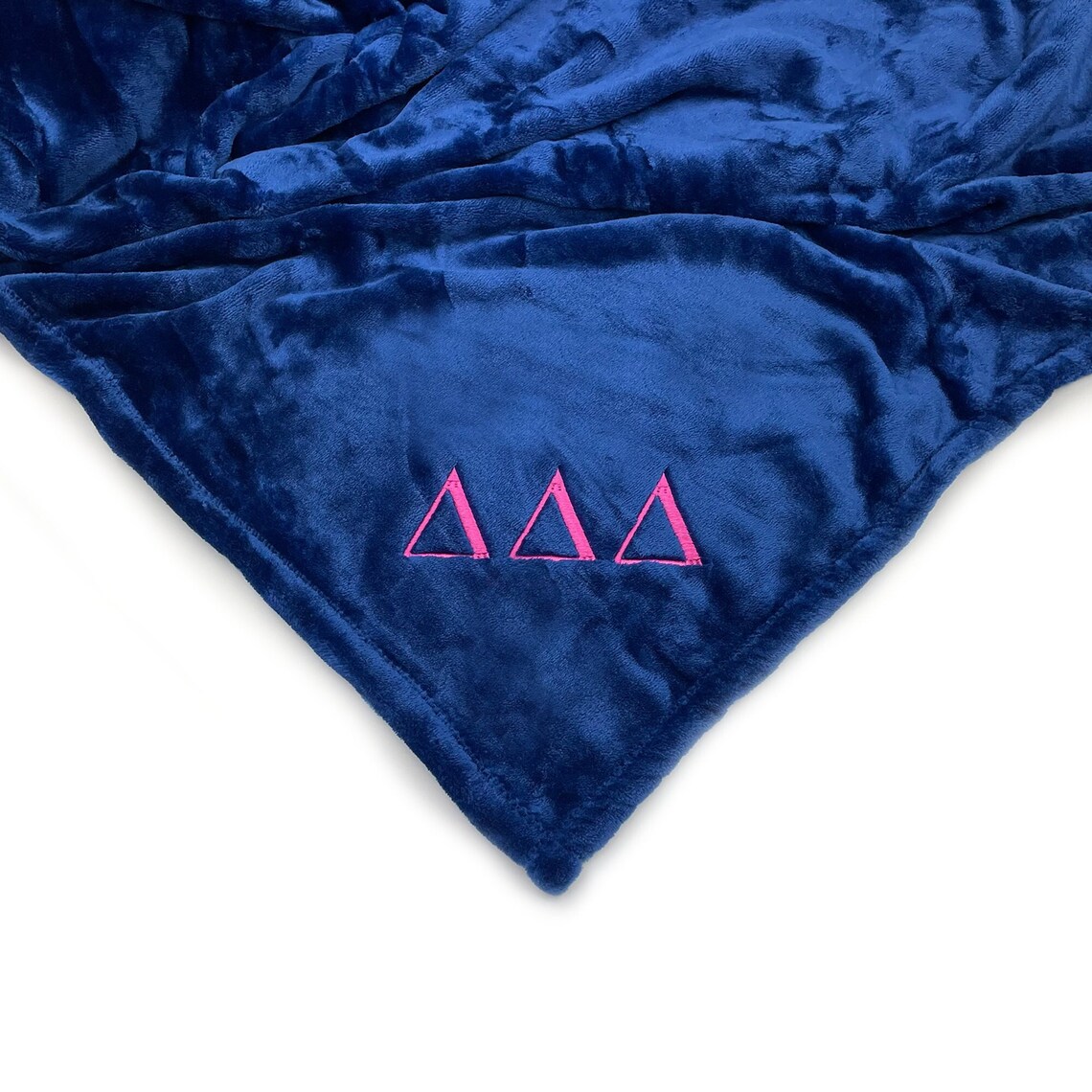 Delta Delta Delta Plush Throw Blanket Navy/pink - Etsy