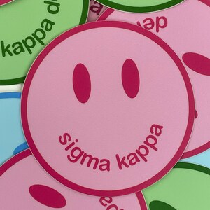 Sigma Kappa Smile Sticker, Sorority Sticker, Big & Little Gift, Bid Day ...