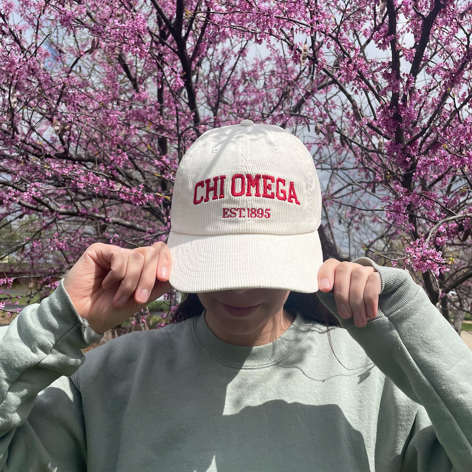 Chi Omega Corduroy Vintage Hat - Embroidered Hat, Big Little Gift ...