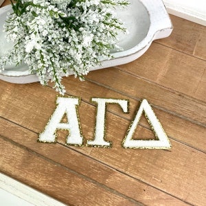 Alpha Gamma Delta Iron-on Varsity Greek Letter Patch Set, Chenille ...