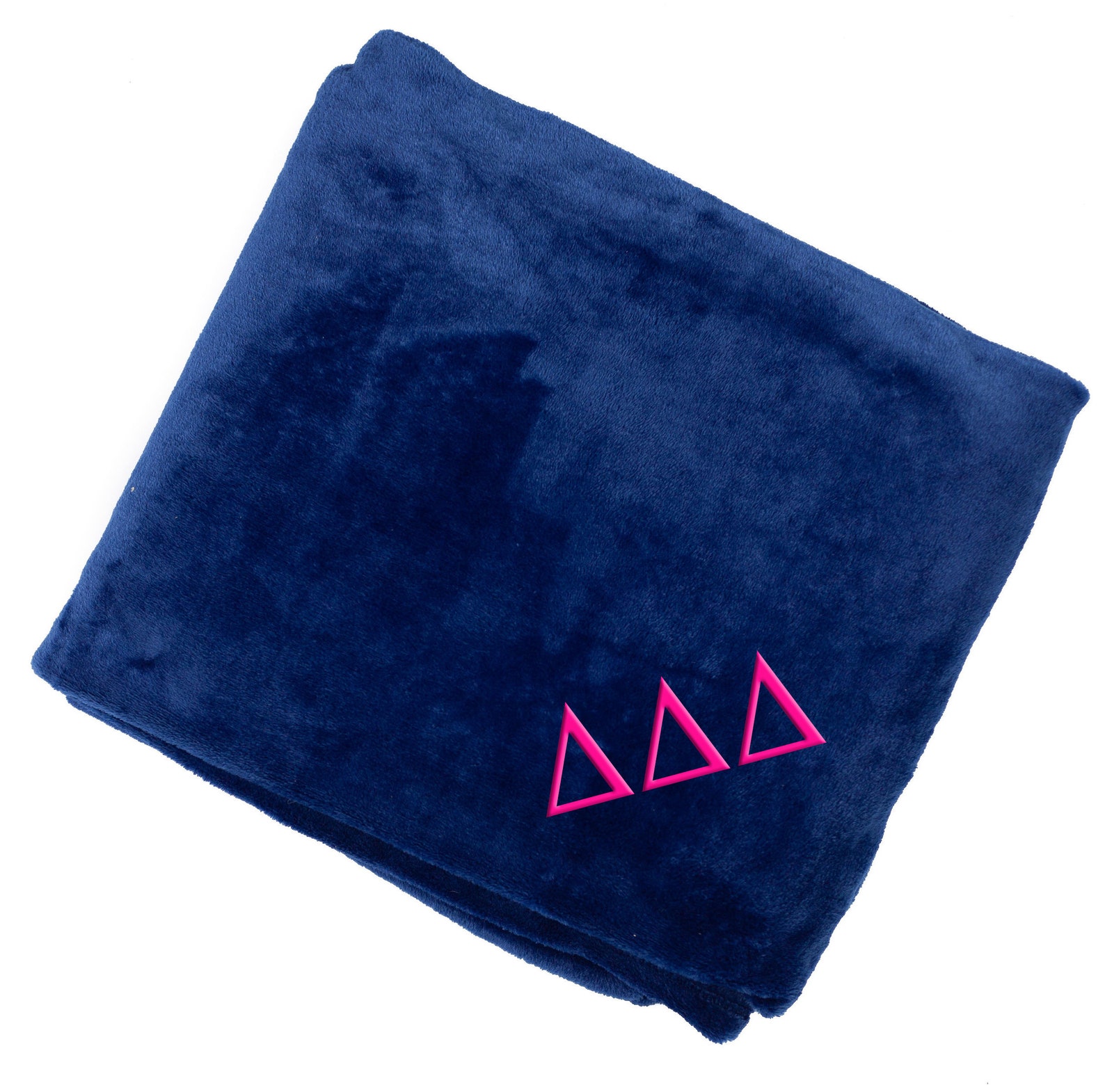 Delta Delta Delta Plush Throw Blanket Navy/Pink | Etsy