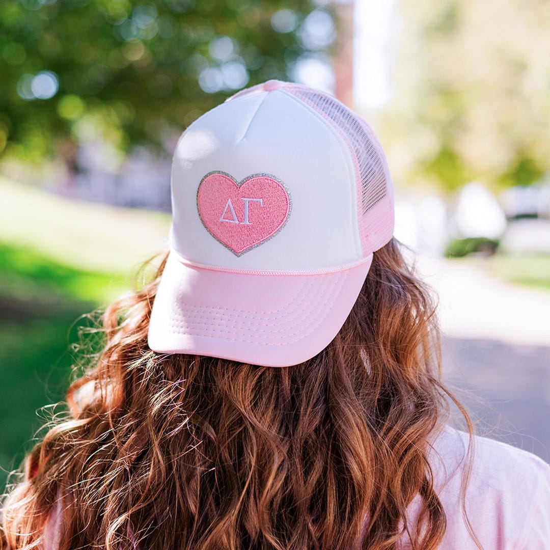 Delta Gamma Heart Patch Hat - Embroidered Patch Hat, Trucker Hat, Big ...