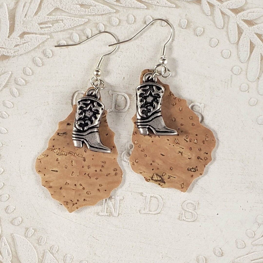 Cowboy Boot Earrings Boho Earrings Handmade Earrings Dangle - Etsy