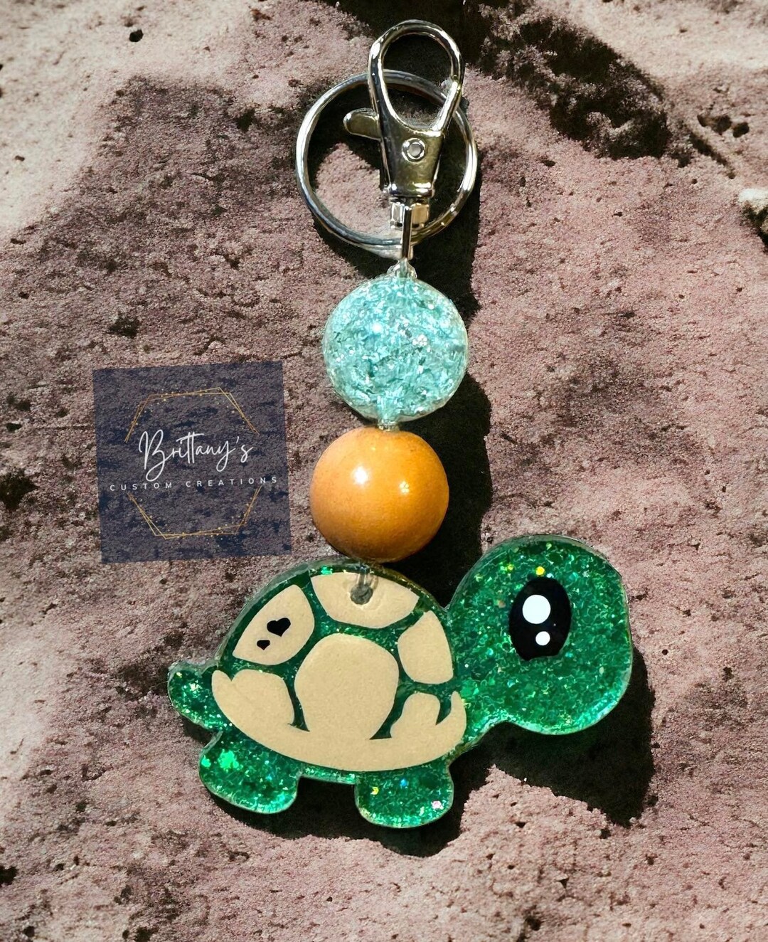 Turtle Keychain With Beads | Cute Turtle Keychain With Beads | Keychain ...