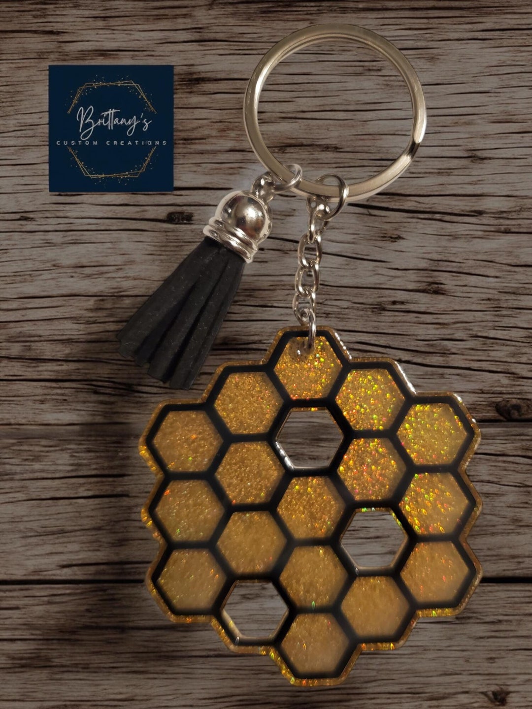 Bee Hive Keychain With Tassel | Bee Hive Key Chain | Keychain With ...