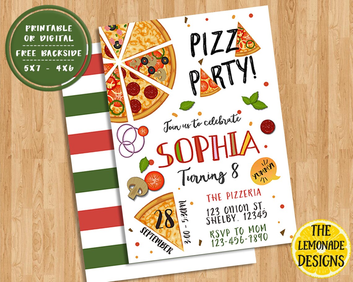 Free Printable Pizza Party Invitations