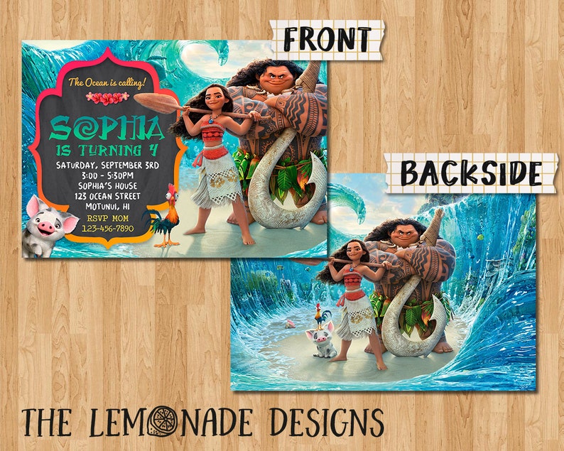 Moana Birthday Invitation Moana Birthday Moana Invite - Etsy