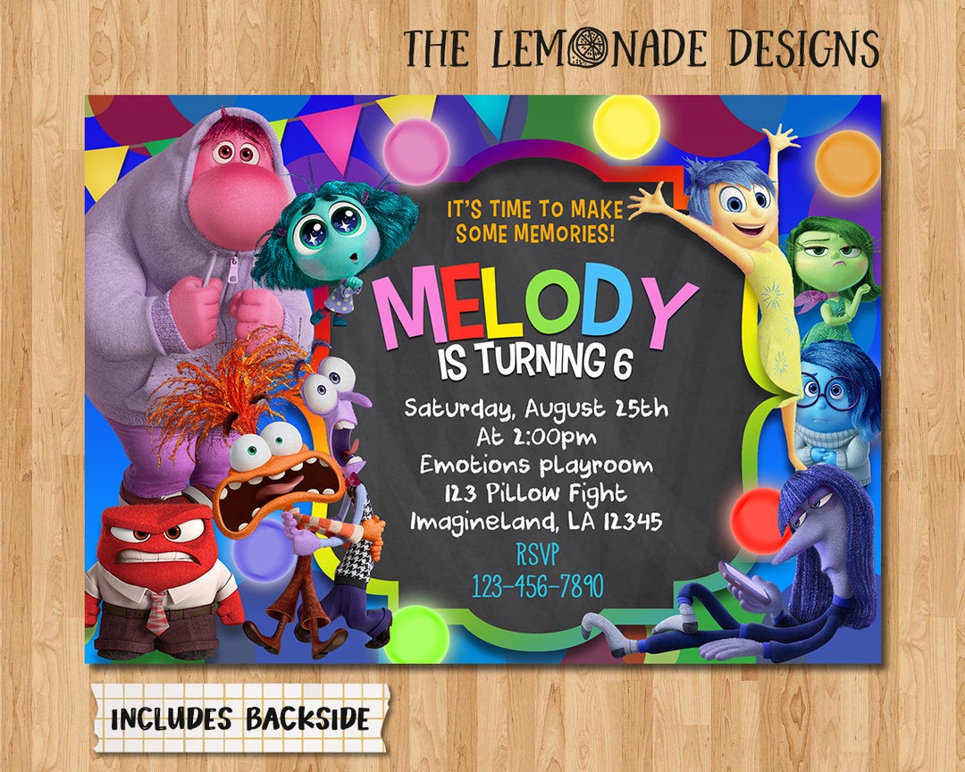 Inside Out Birthday Invitation, Inside Out Birthday, Inside Out Invite ...