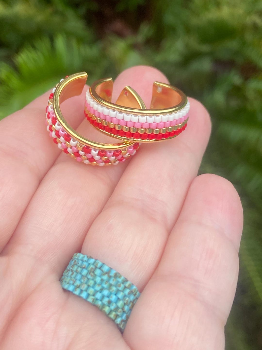 Goldplated Delica Bead Channel Ring - Etsy
