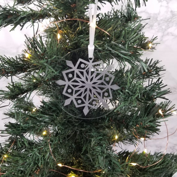 Etched Glass Holiday Ornament Snowflake. - Etsy Sweden