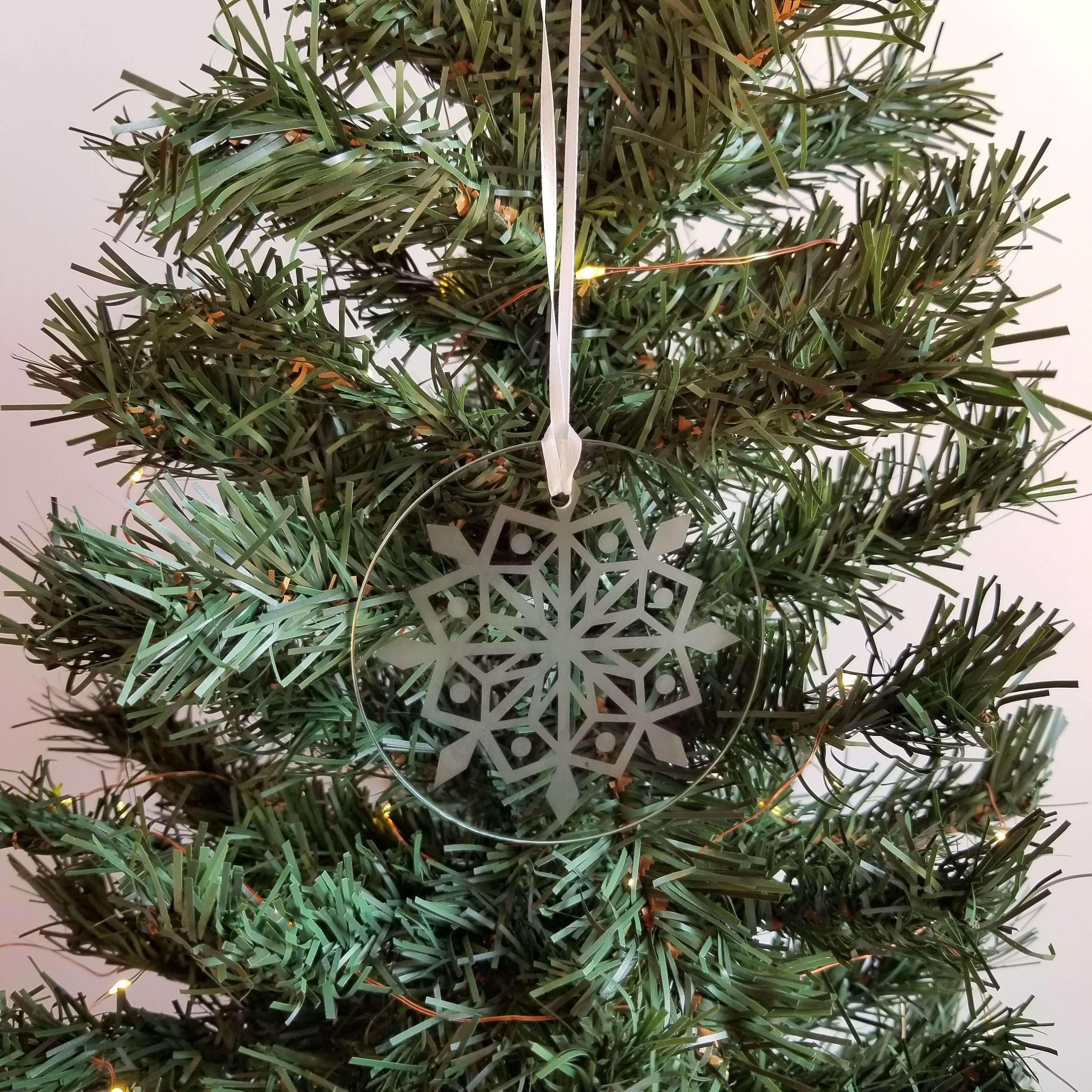 Etched Glass Holiday Ornament Snowflake. | Etsy