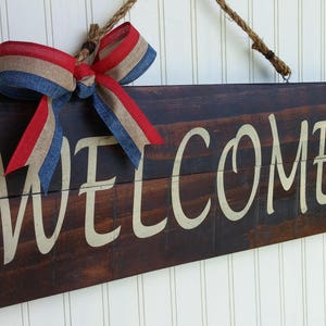 Welcome Reclaimed Wood Sign With Rope Hanger - Etsy