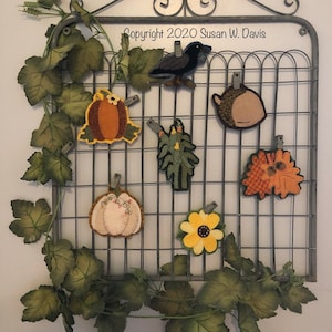 Autumn Ornaments, Paper Pattern, Bowl Fillers, Wool Applique, Punch ...