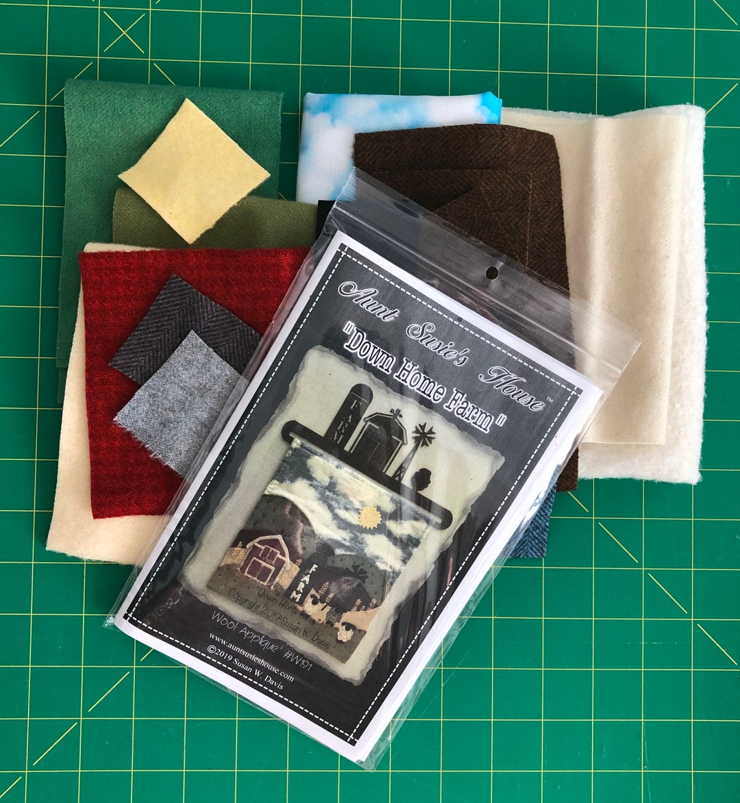 Summer Sale for Wool Kit, Down Home Farm, Wool & Cotton Applique Kit ...