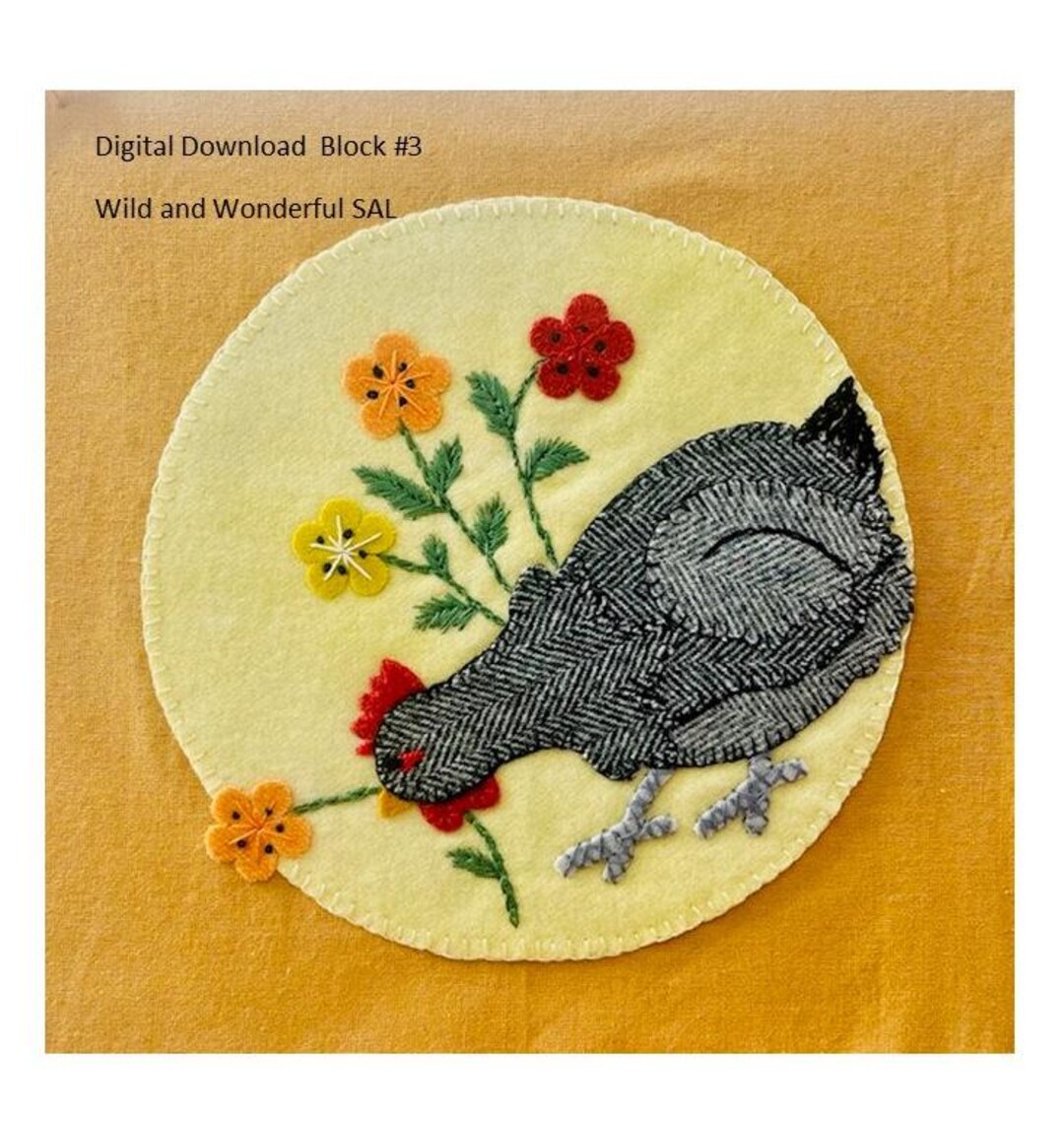 Happy Hens Flower Society, Block #3, Wild and Wonderful Stitch a Long ...