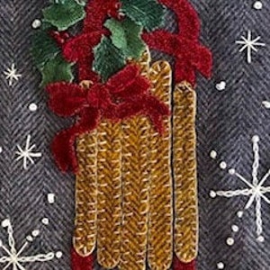 My Red Sled, Wool Applique, Door Knob Hanger DH212 - Etsy