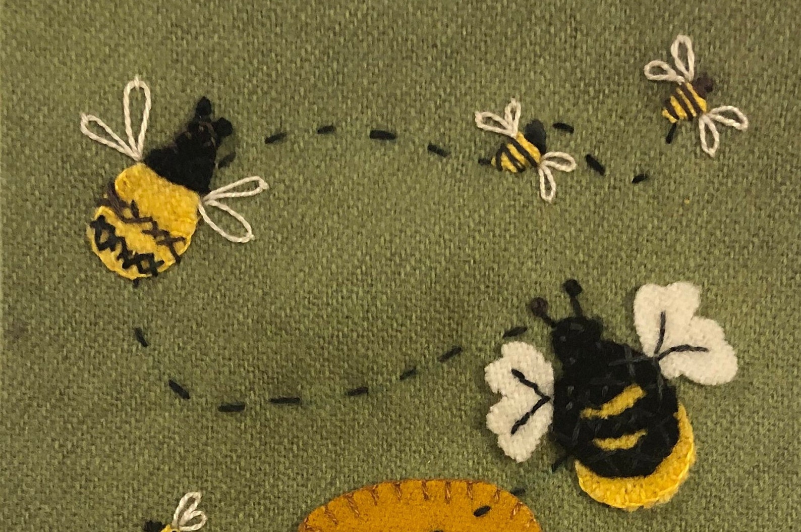 Spring Bees Wool Applique Digital Download | Etsy