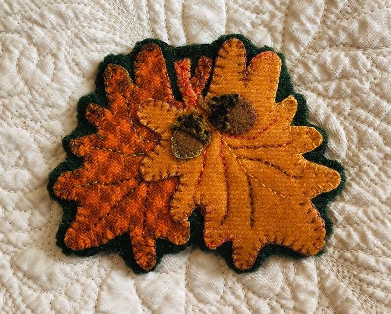 Autumn Ornaments, Paper Pattern, Bowl Fillers, Wool Applique, Punch ...
