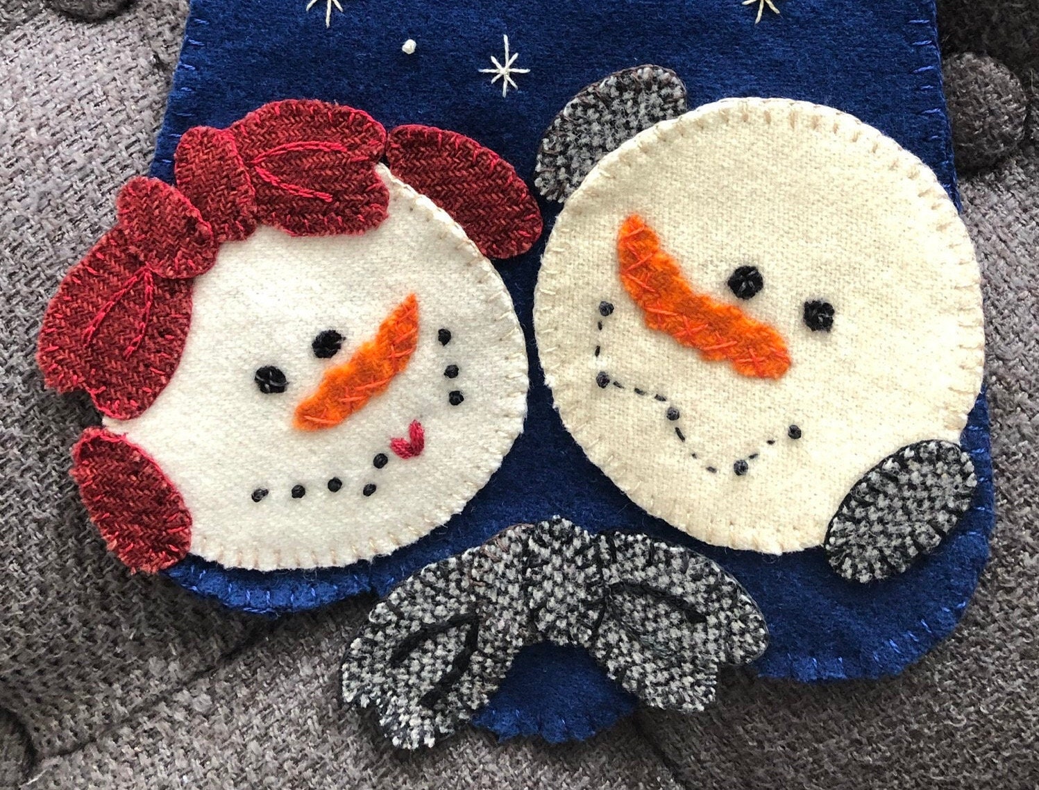 DH201 Snow Pals, Wool Applique, Door Knob Hanger, Digital Download - Etsy