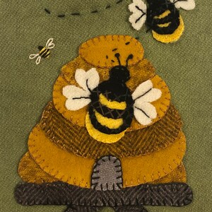 NEW, Spring Bees, Precut Wool Applique Kit, Printed Pattern Included ...
