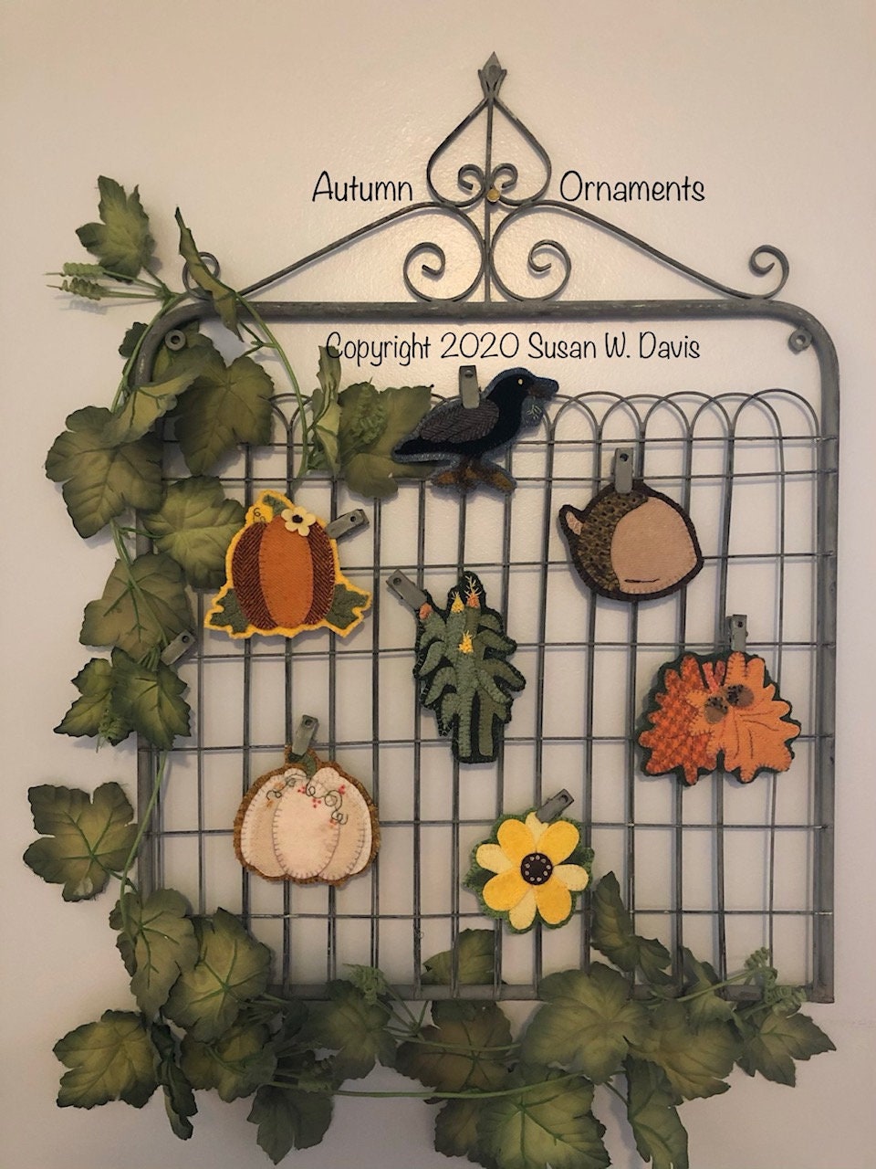 Autumn Ornaments, Paper Pattern, Bowl Fillers, Wool Applique, Punch ...