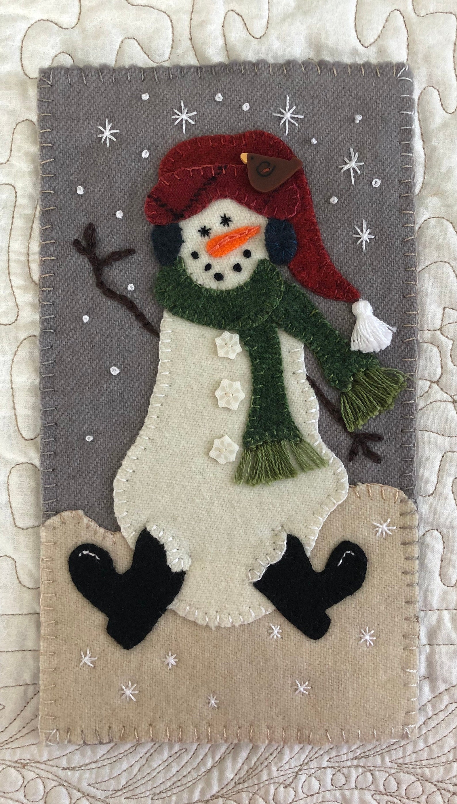 Snow Buddy, Just Because Series, Wool Applique, Epattern, Designer ...