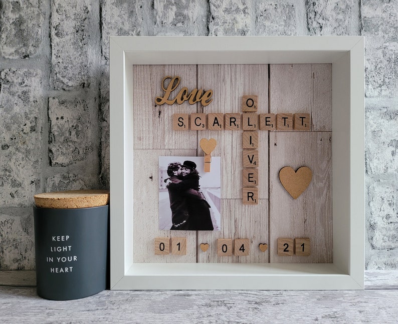 Scrabble Picture Box Photo Frame Love Relationship Couples - Etsy