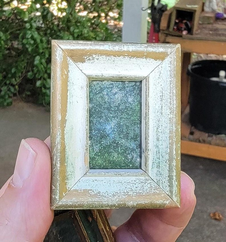 Vintage Dollhouse 1:12 Miniature MCM Mirror Picture Frame; Handmade ...