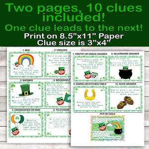 Leprechaun Scavenger Hunt, St Patricks Day Scavenger Hunt for Kids ...